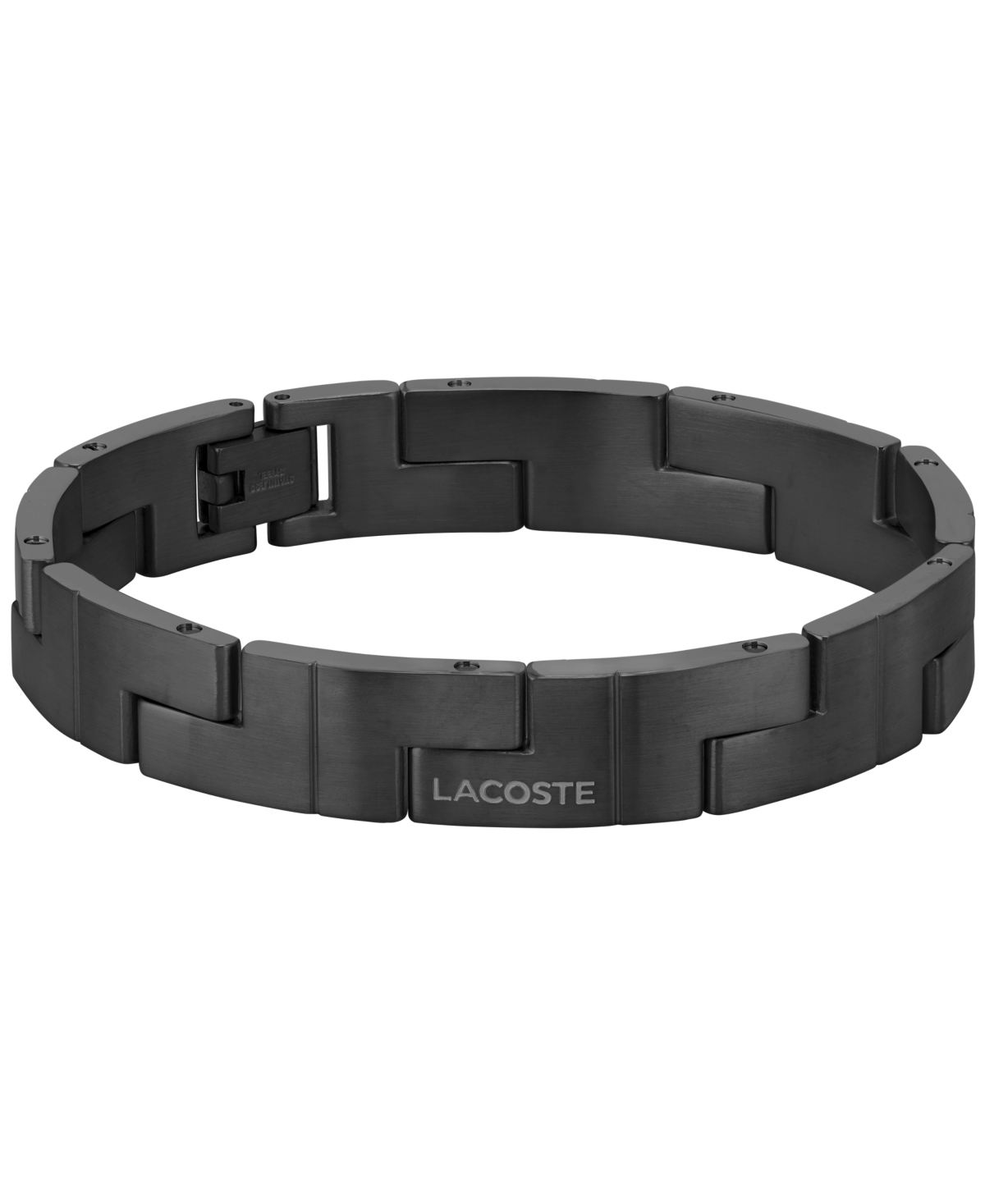Click here for Lacoste Mens Catena Stainless Steel Bracelet - Bla... prices
