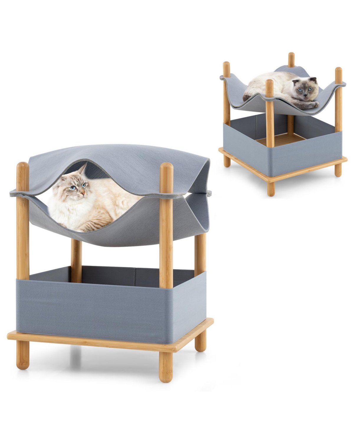 Click here for Gymax 2-Tier Elevated Cat Bed Cat Tower with Dual-... prices
