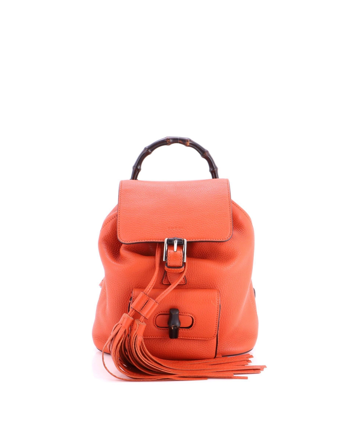 Click here for Pre-Owned Gucci Mini Bamboo Tassel Backpack Leathe... prices