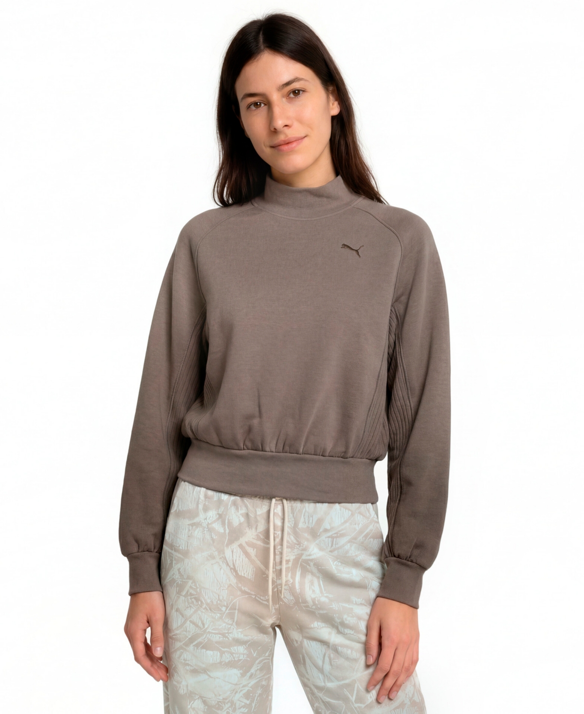 Click here for Puma Womens Relaxed Mock Neck Long-Sleeve Top - Mo... prices