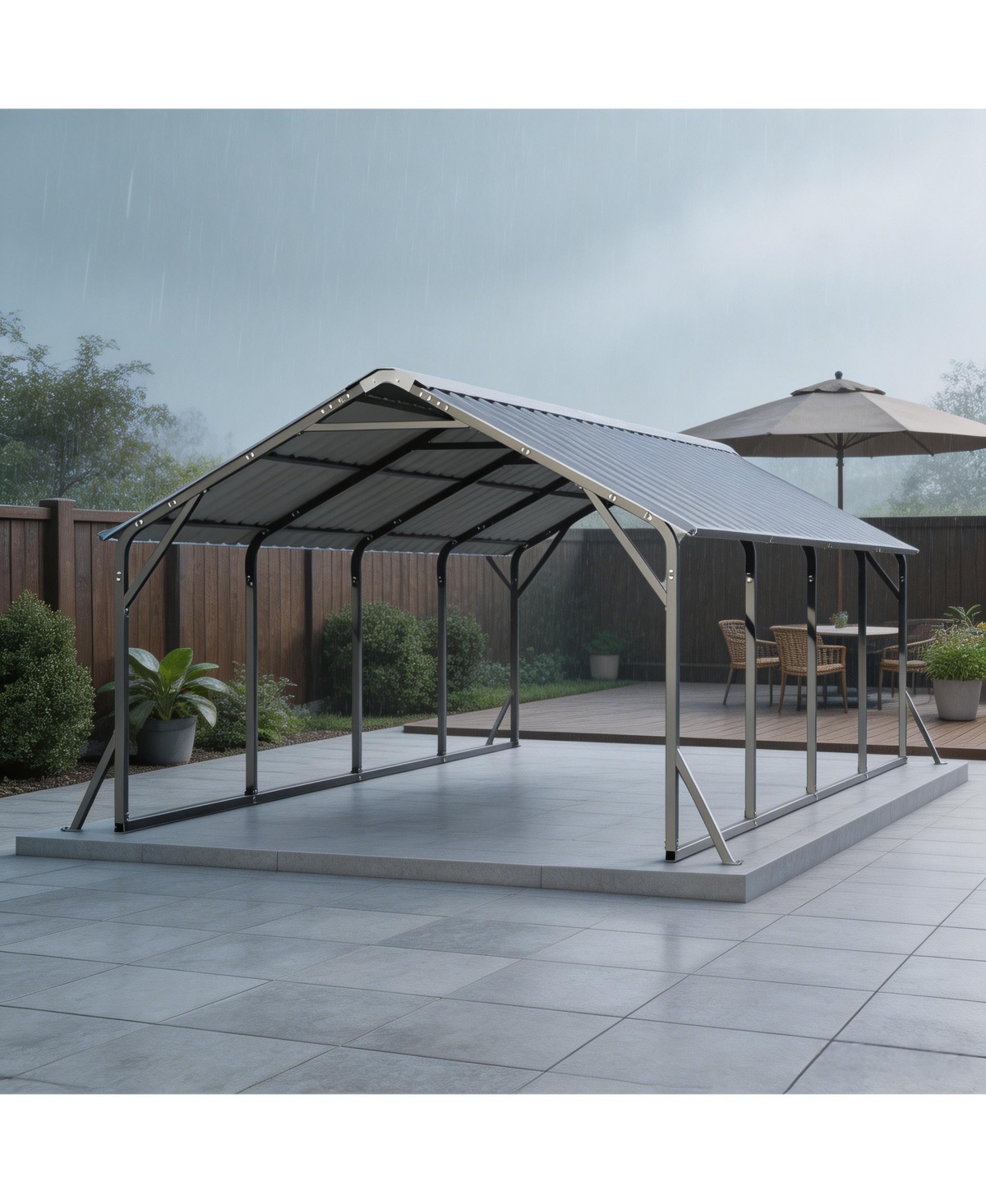 Click here for homfan Iron Vertical Rib Carport for Cars Trucks... prices