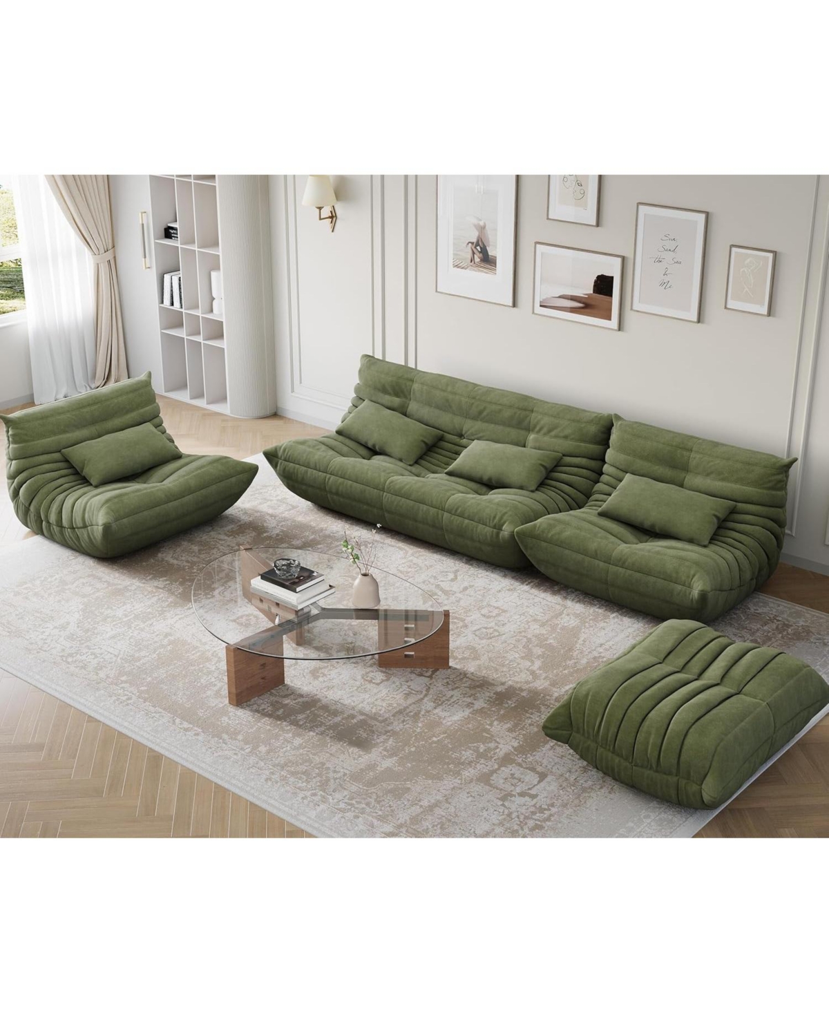 Click here for gaomon Modular Sectional Sofa L-Shaped Bean Bag Co... prices