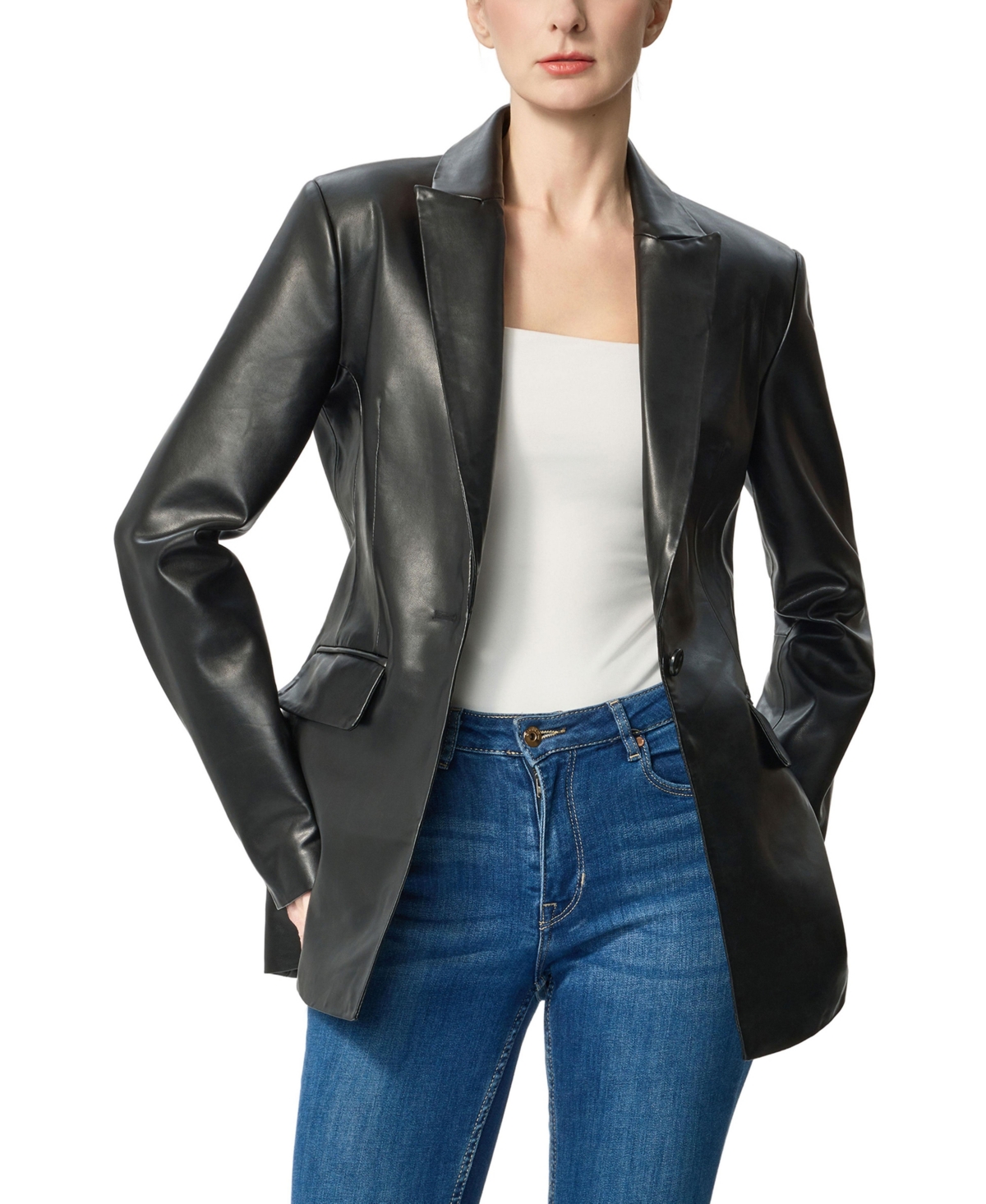 Click here for kimi + kai Womens kimi + kai Alexie Leather Blazer... prices