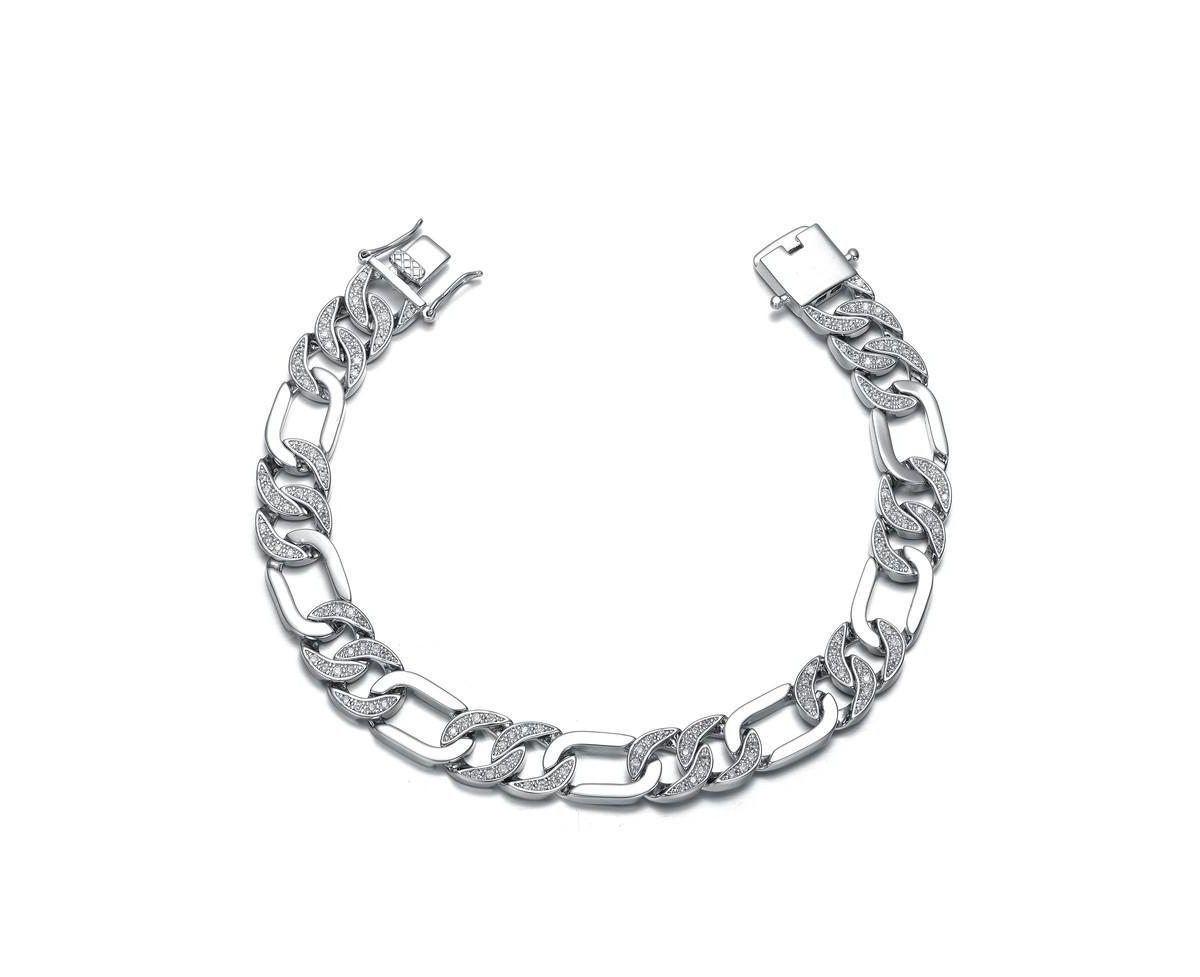 Click here for Rachel Glauber Mens White Gold Plated Cz Pave Chai... prices