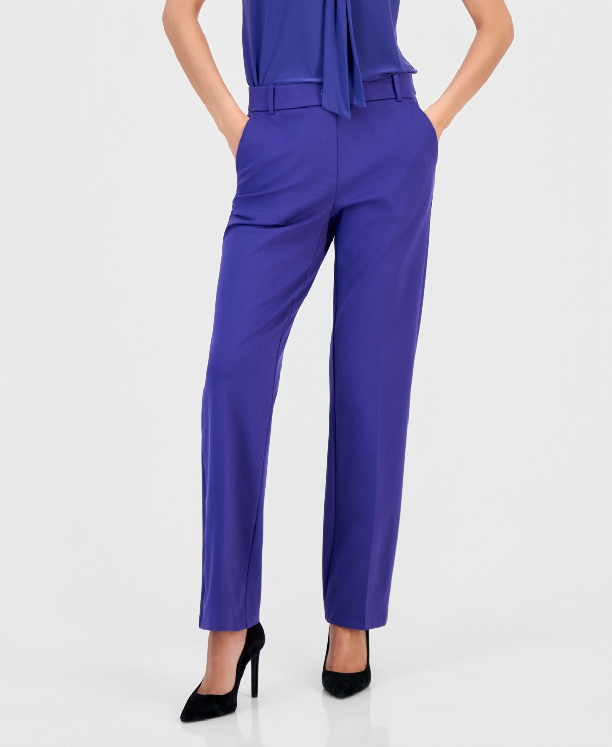 Click here for Kasper Petite Modern Compression Slim-Leg Pants -... prices