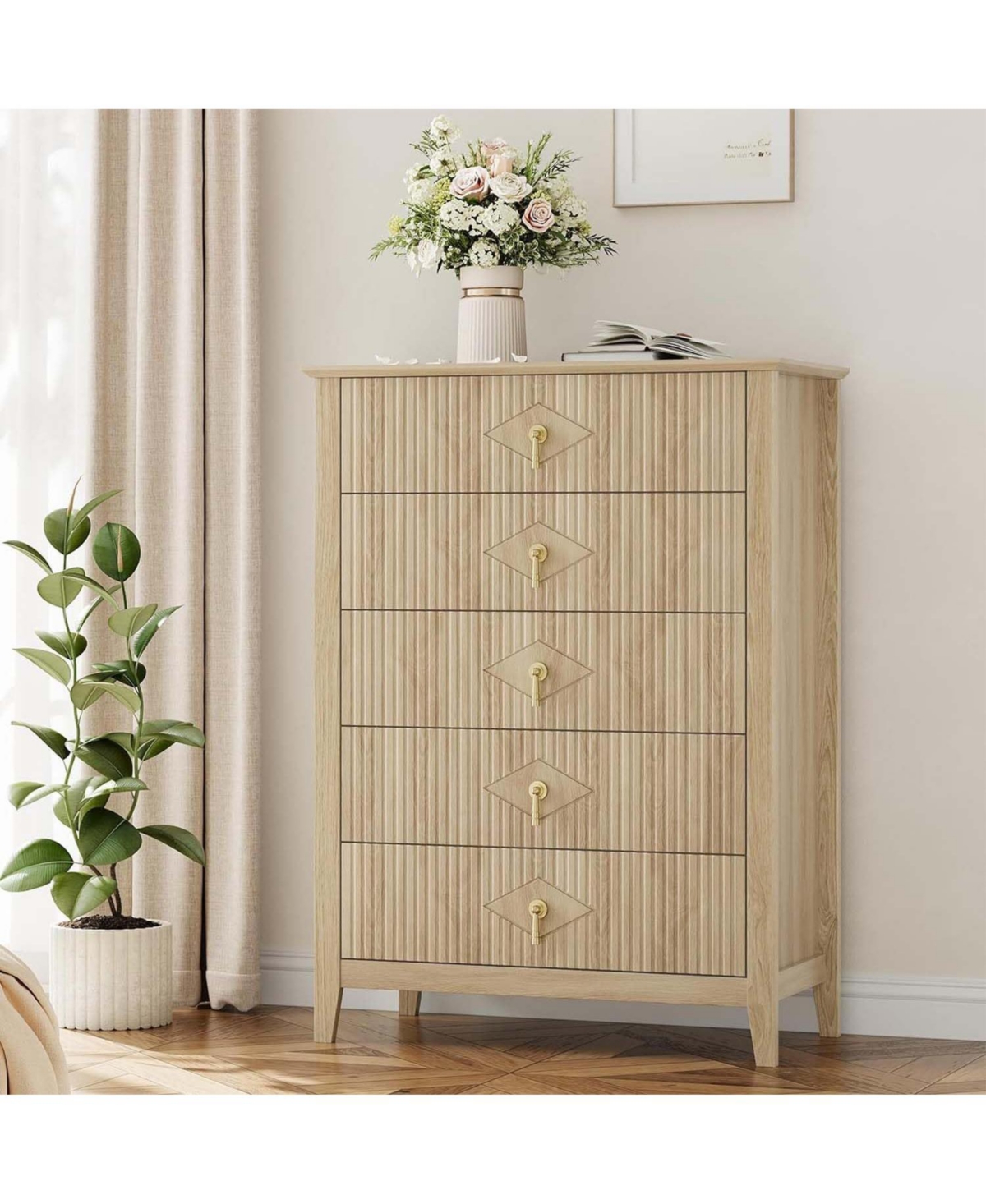 Click here for gaomon 47.2 Wide Fluted Dresser - 6-Drawer Chest w... prices