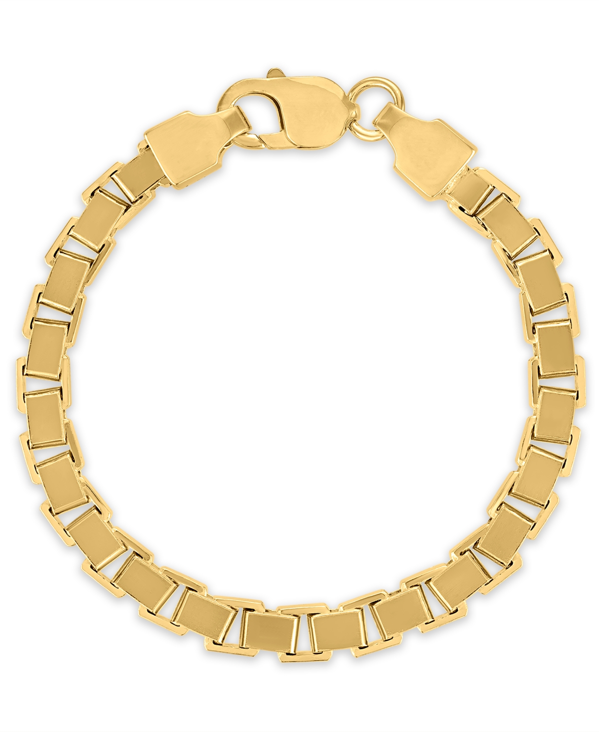 Click here for Mens Polished Box Chain Bracelet in 14k Gold Over... prices