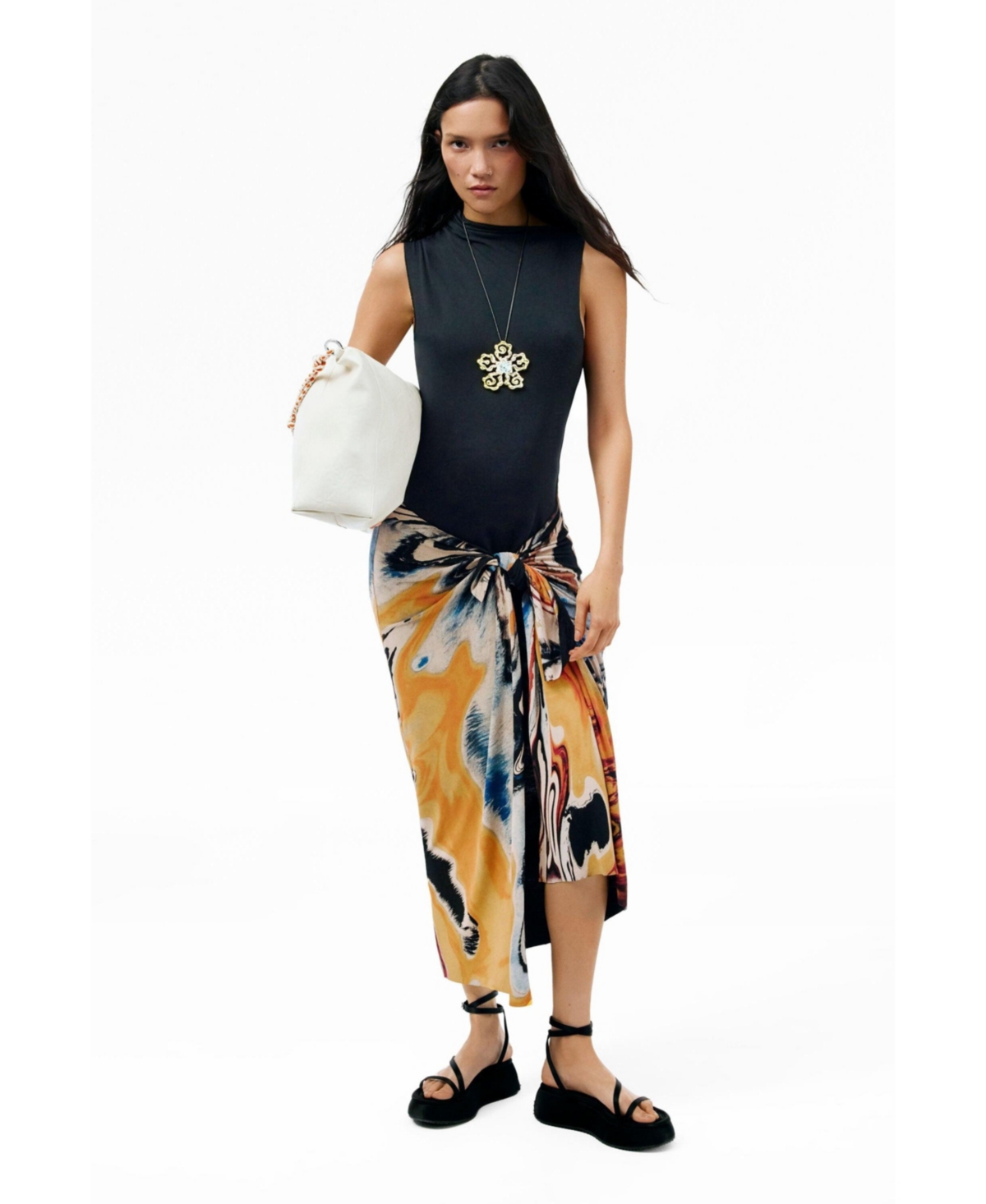 Click here for Desigual Womens Sleeveless printed dress - Black prices