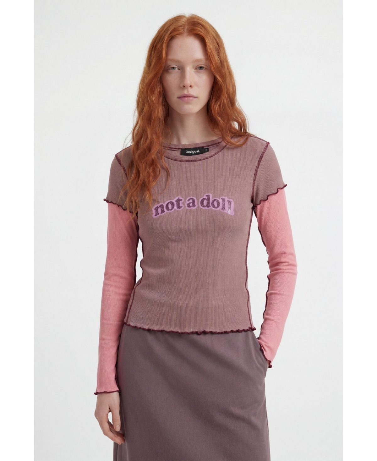 Click here for Desigual Womens T-shirt not a doll - Pink prices