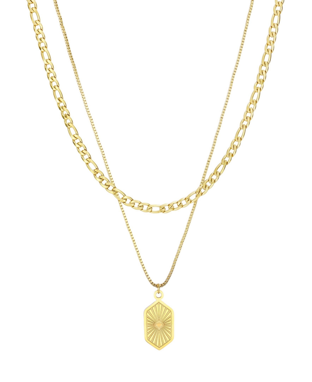 Click here for Adornia Tarnish Resistant Gold Set of 2 Necklace -... prices