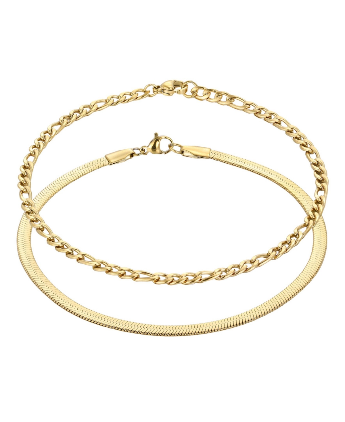 Click here for Adornia Tarnish Resistant Gold Set of 2 Chain Ankl... prices