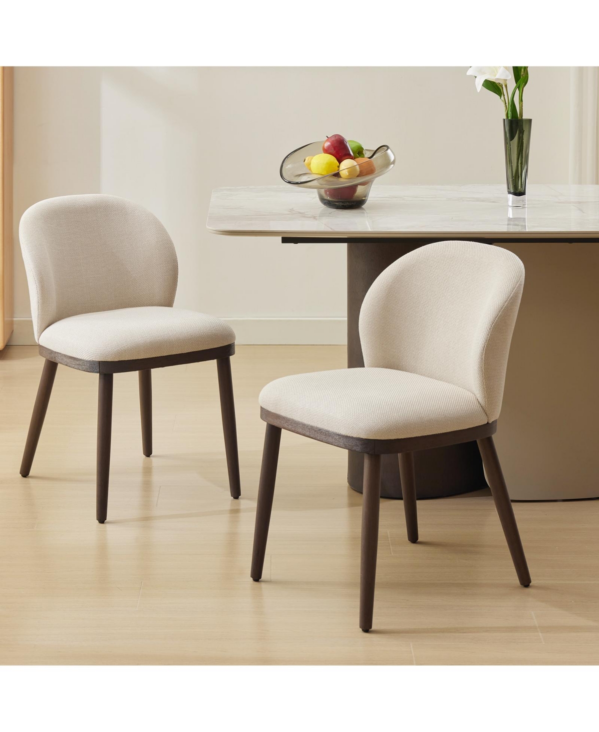 Click here for homfan Set of 2 Dining Chairs  Linen Upholstered C... prices