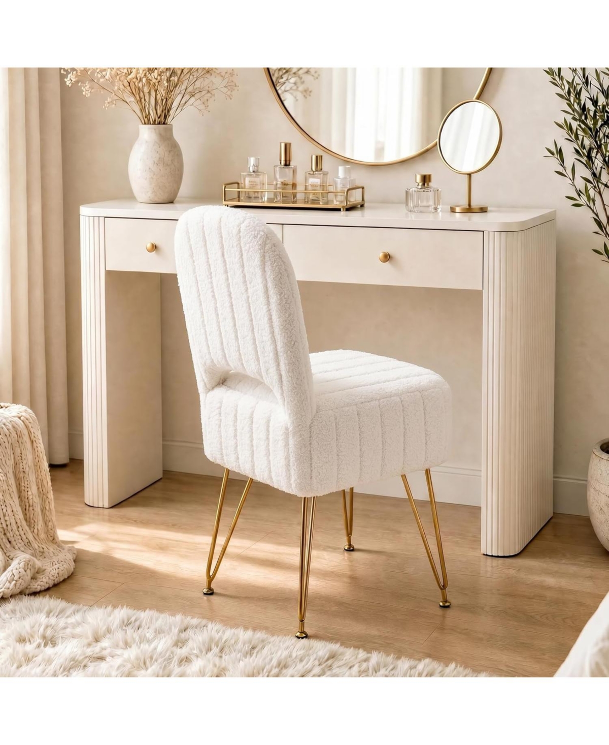 Click here for gaomon Vanity Stool Chair with Backrest  Square Ot... prices