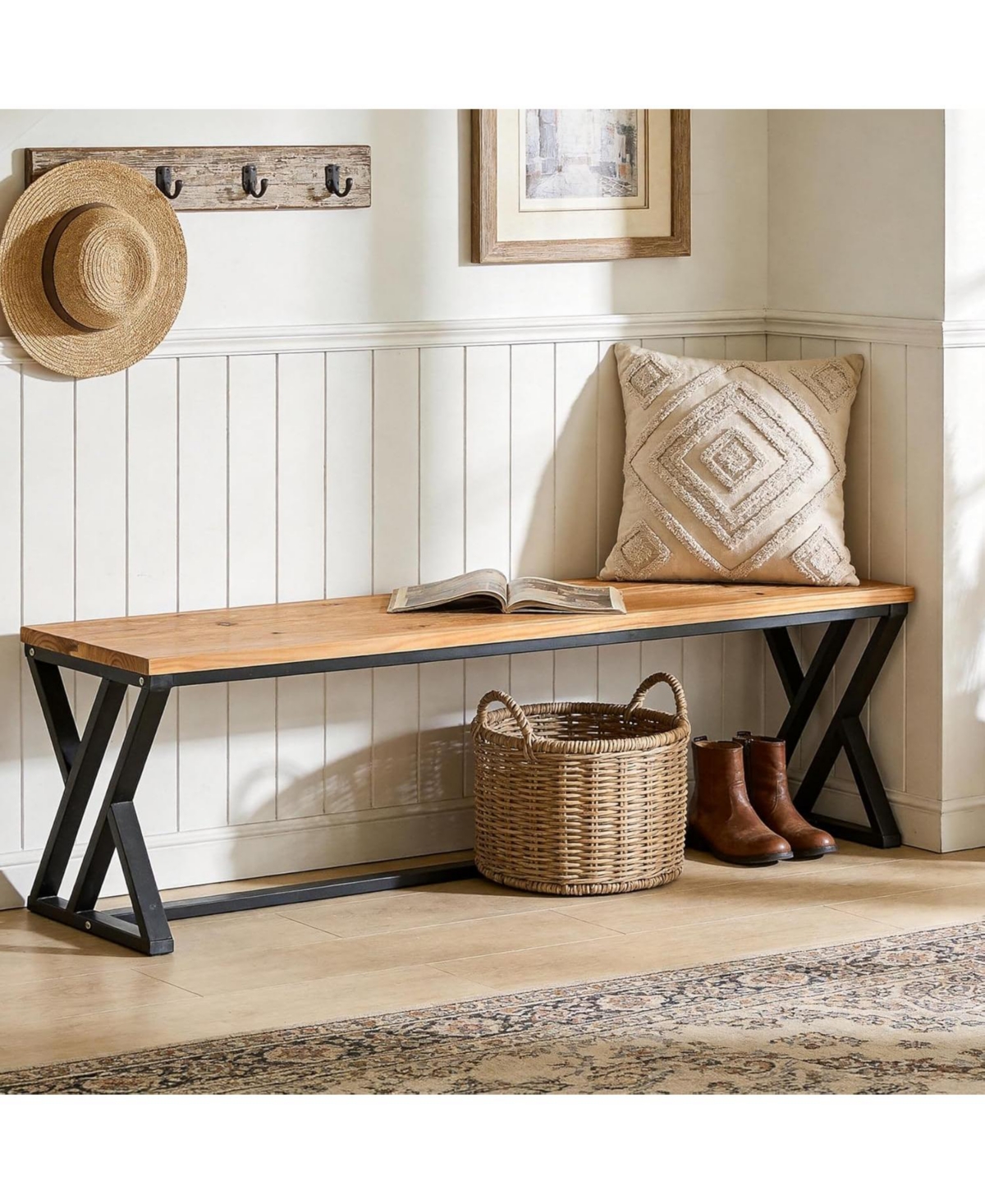 Click here for Tribesigns Solid Wood Entryway Shoe Bench  55 Long... prices