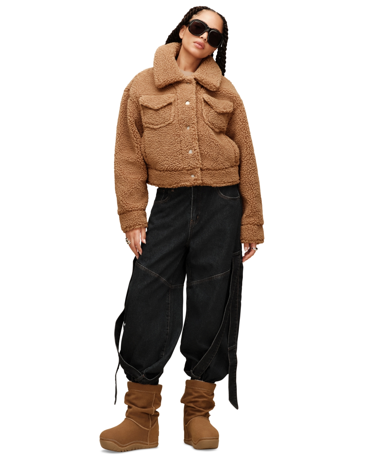 Click here for Ugg Womens Frankie Collared Neck Short Trucker Jac... prices