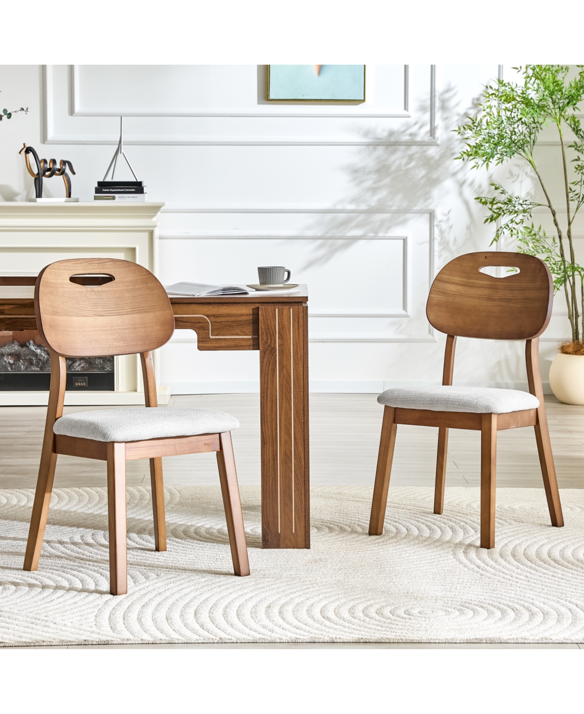 Click here for Rainsken Solid Wood Dining Chair Set of 2  Hollowe... prices