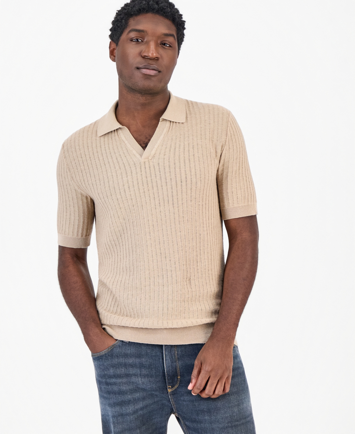 Click here for Hugo by Hugo Boss Mens Seemant Polo Shirt - Beige prices
