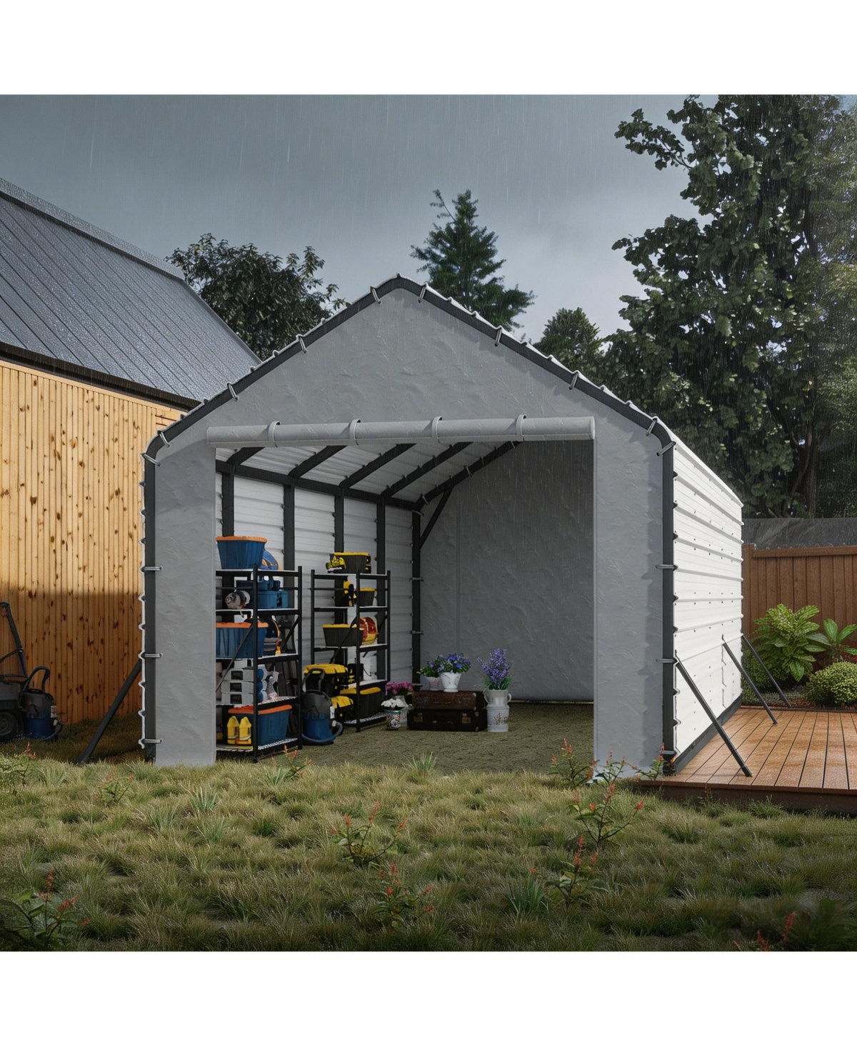 Click here for homfan 16 Pack 64 x 20 Inch Color Steel Carport Re... prices