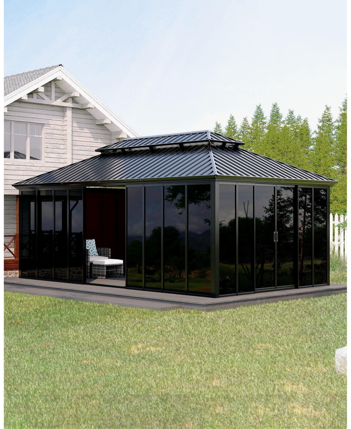 Click here for homfan 12 x 20 Ft Metal Roof Gazebo House with Alu... prices