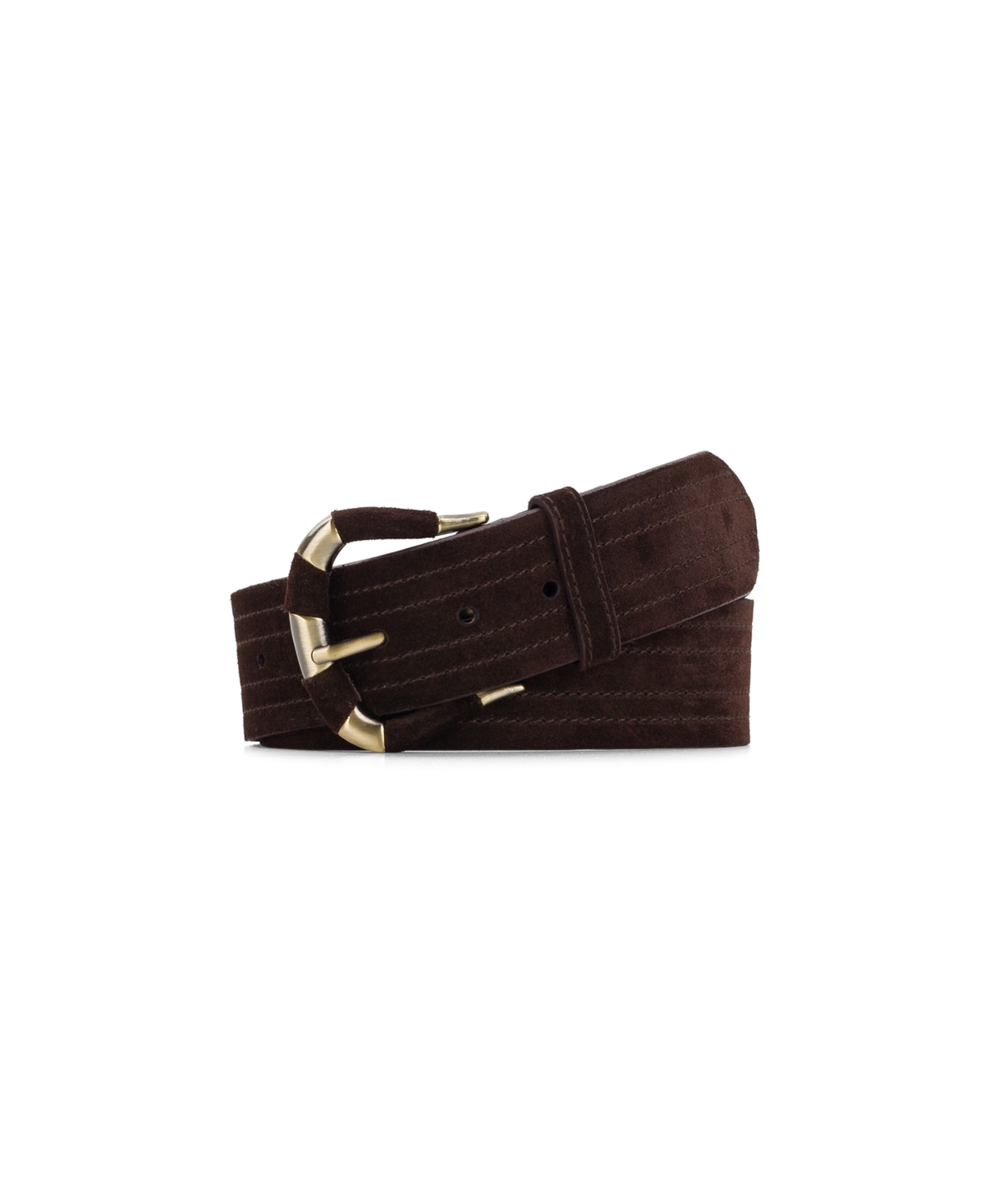 Click here for Patricia Nash Lars Burnished Suede Belt - Chocolat... prices