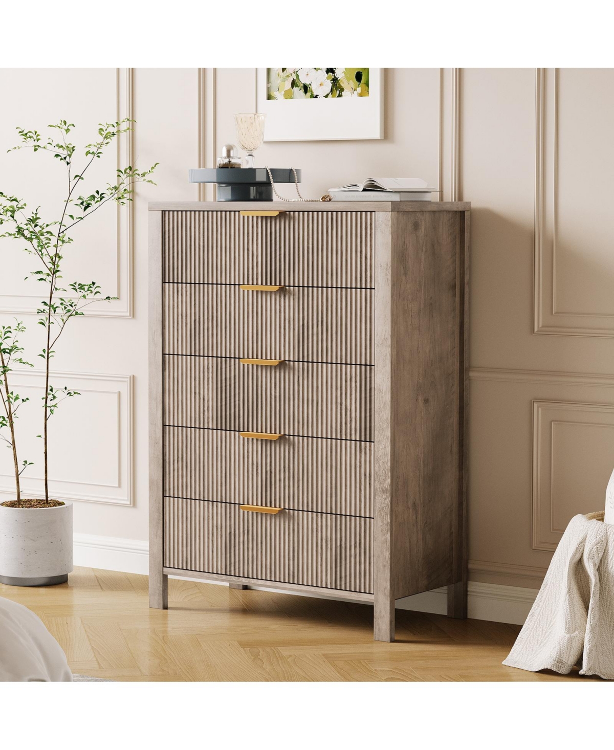 Click here for homfan Fluted Front Chest of Drawers  Multi-Drawer... prices