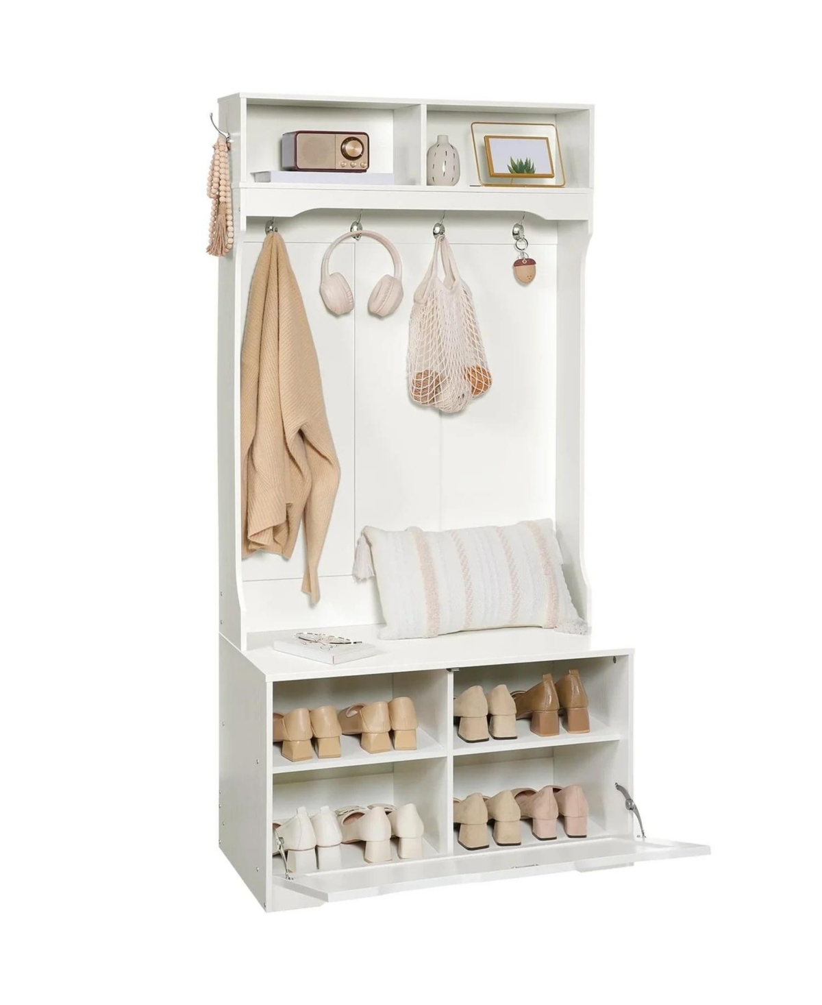 Click here for Slickblue Hall Tree with Coat Hooks  Bench and Sho... prices