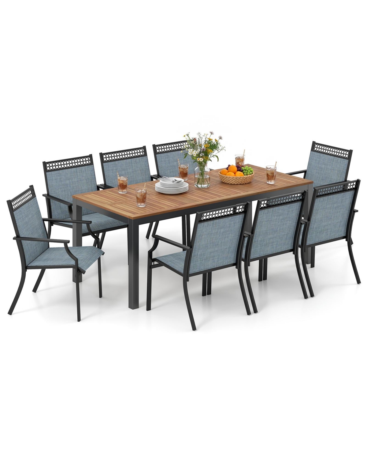 Click here for Gymax 9 Piece Patio Dining Set for 8 with Quick-Dr... prices