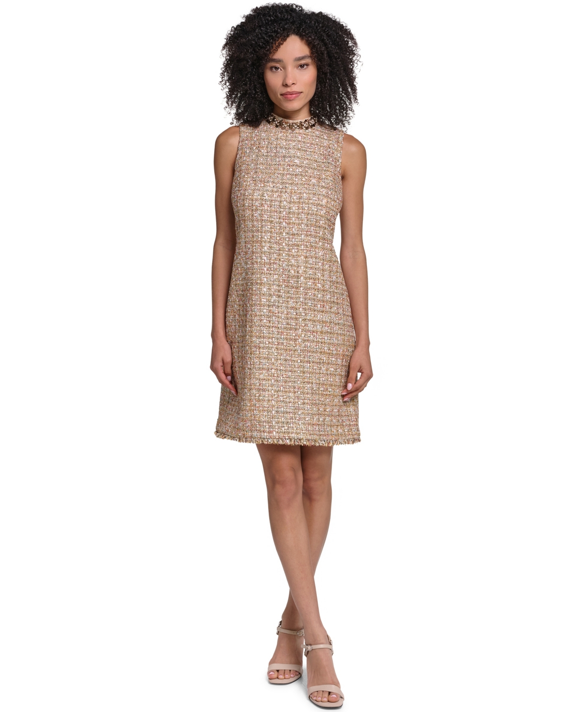 Click here for Karl Lagerfeld Paris Womens Metallic Tweed Sheath... prices