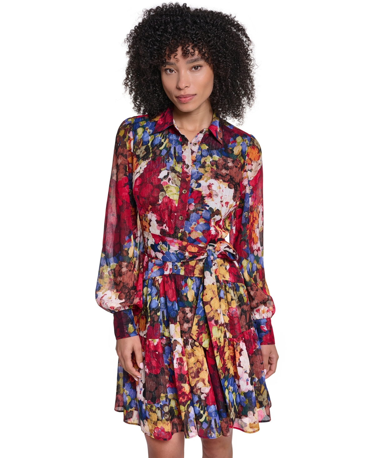Click here for Karl Lagerfeld Paris Womens Printed Metallic Chiff... prices