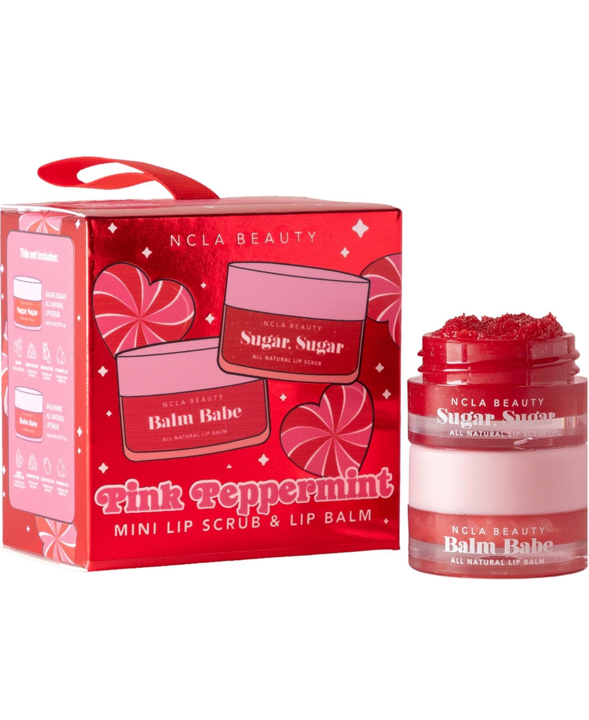 Click here for Ncla Beauty 2-Piece Ornament Minis Pink Peppermint... prices