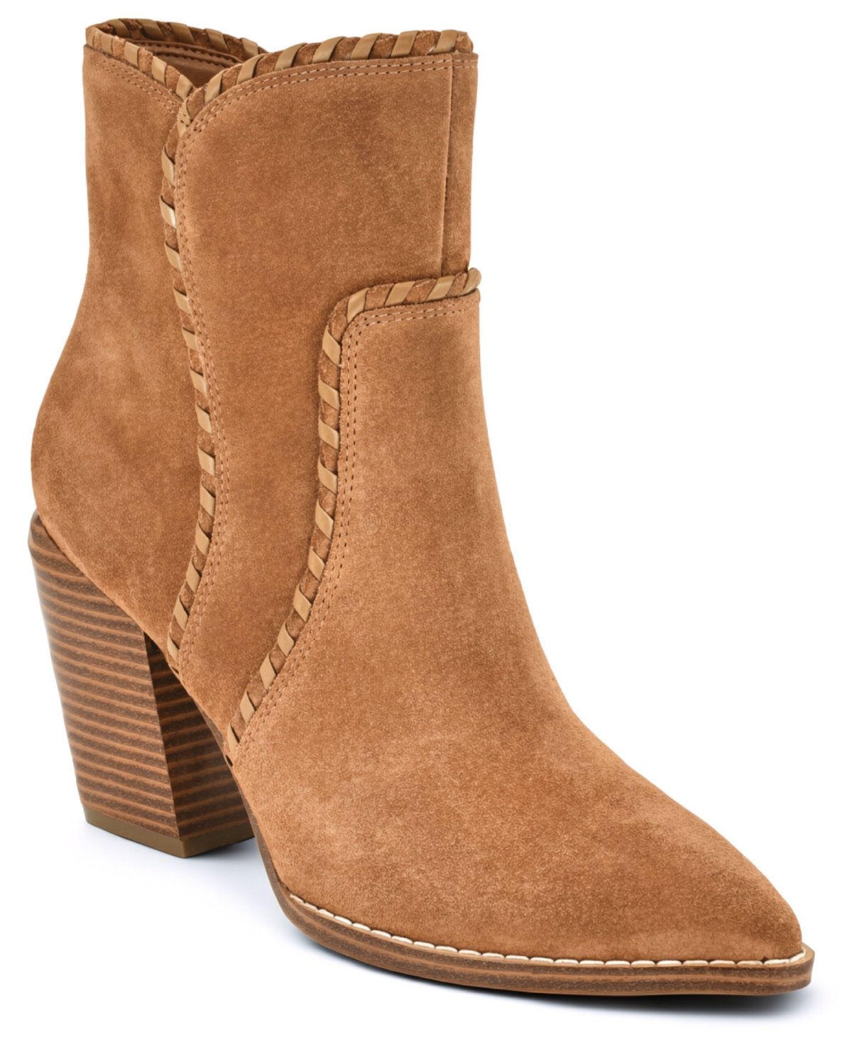 Click here for Nine West Womens Raxton Suede Whipstitch Block Hee... prices