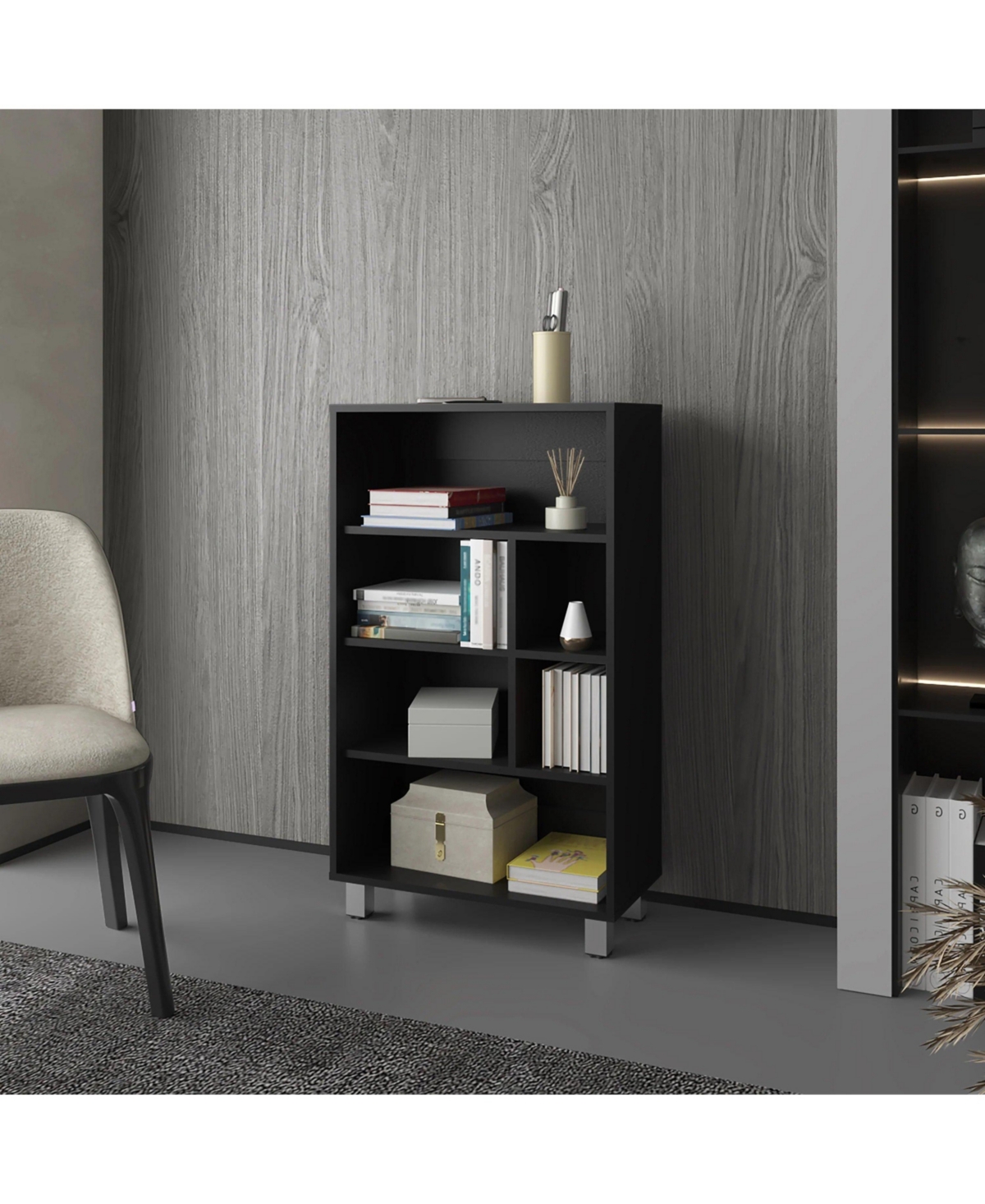 Click here for Flynama Wenge Finish Six-Shelf Home Bookcase Scrat... prices