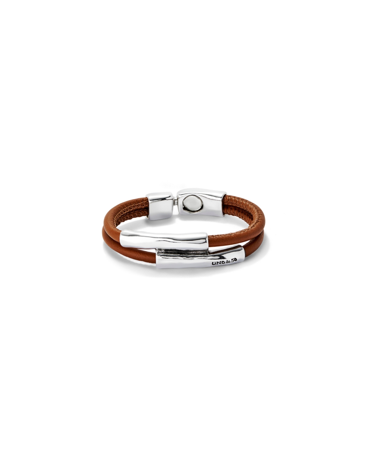 Click here for UNODE50 Camel leather bracelet with silver details... prices