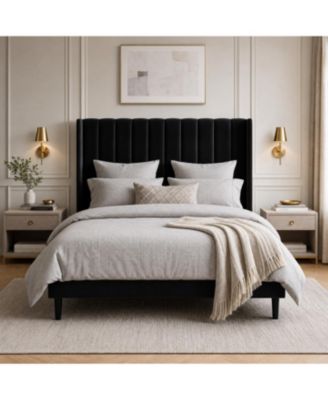 Click here for Homfan Upholstered Platform Bed Frame 52 Velvet Tu... prices