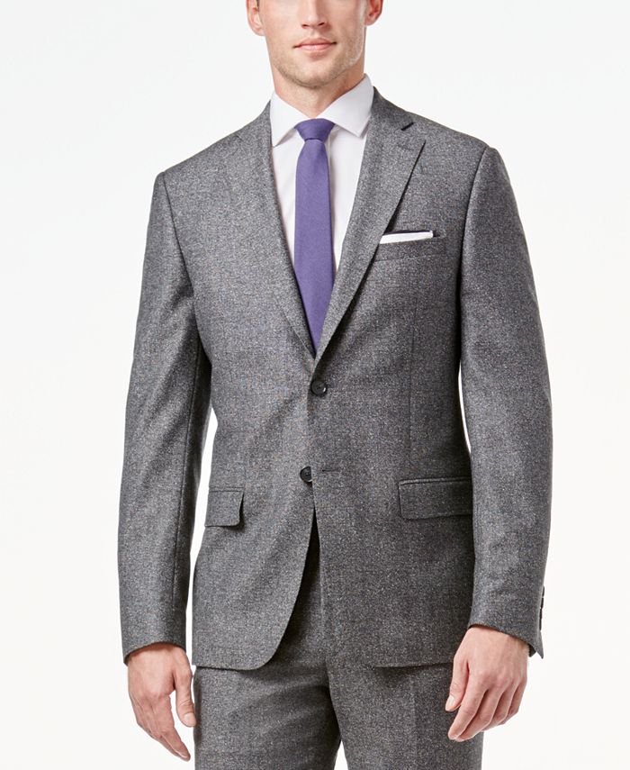 DKNY Men's Gray Donegal Slim-Fit Suit - Macy's