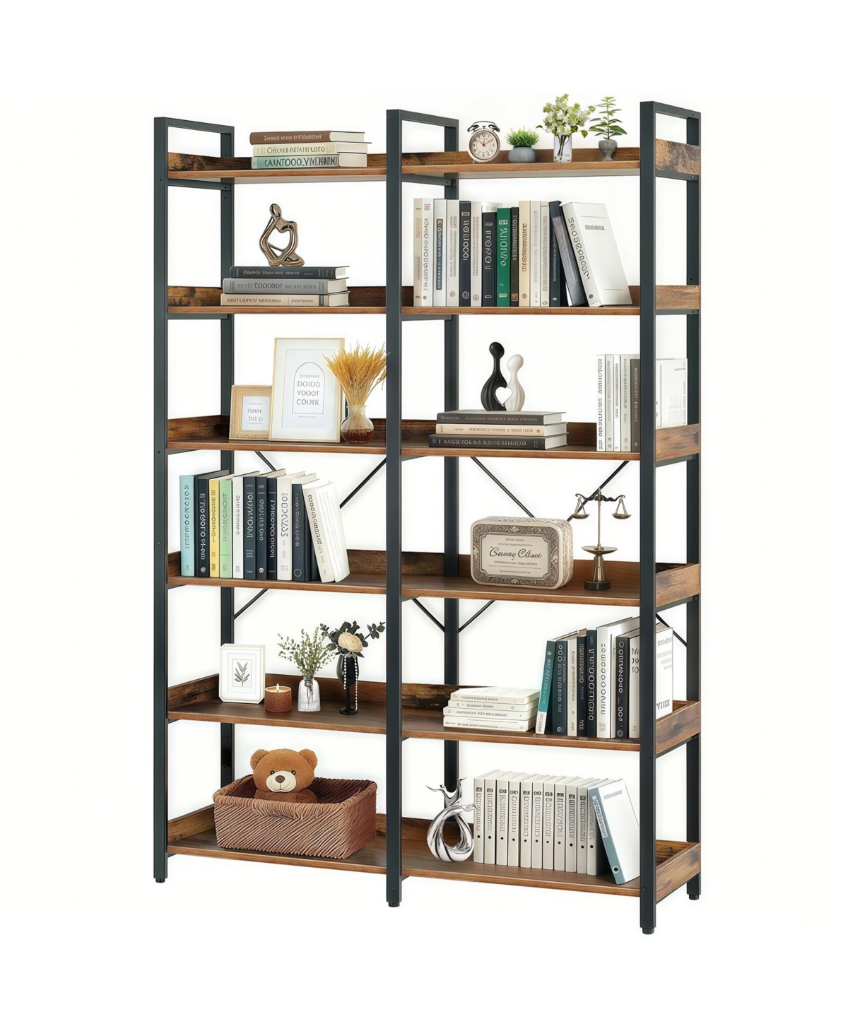 Click here for Flynama 67 Inch 6 Tier Industrial Wooden Open Book... prices