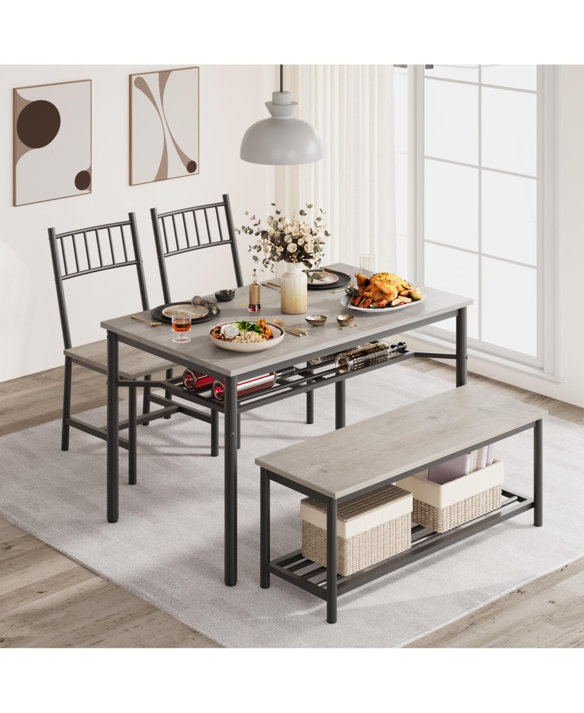 Click here for homfan 4-Piece Dining Set Space-Saving Rectangular... prices