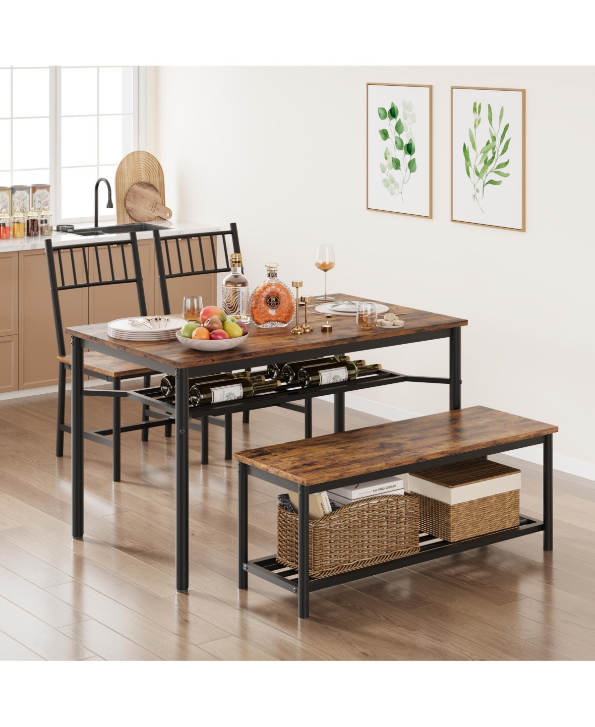 Click here for homfan 4-Piece Dining Set Space-Saving Rectangular... prices
