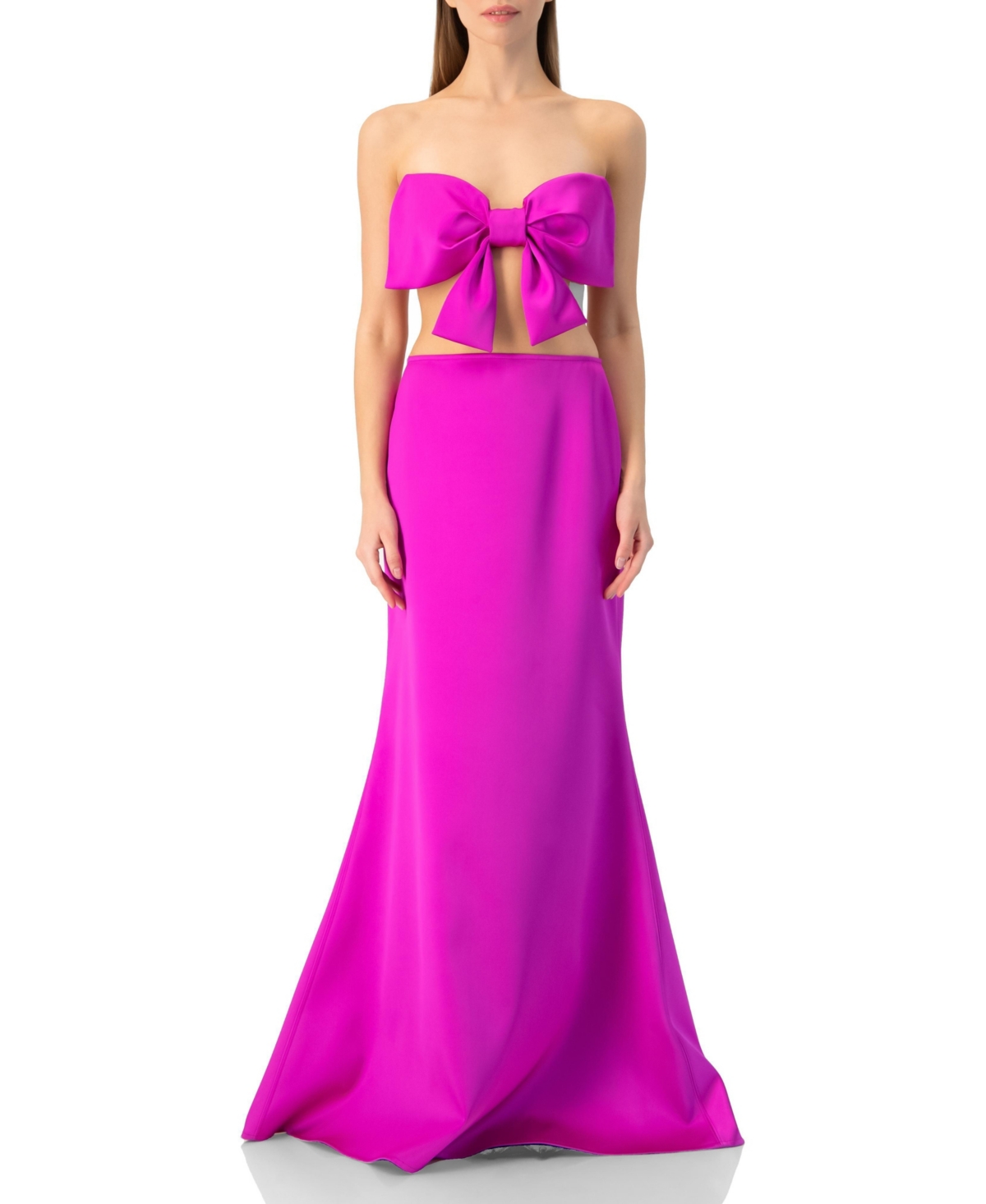 Click here for Ivonne Womens Strapless Bow-Front Crop -Top Gown i... prices