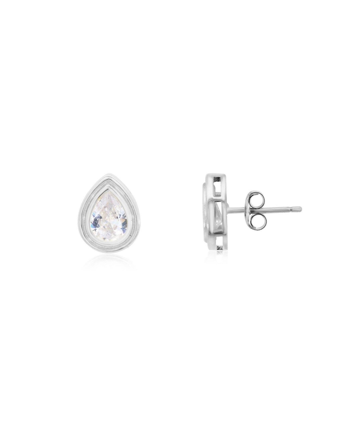 Click here for The Lovery Cz Pear Double Bezel Stud Earrings Ster... prices