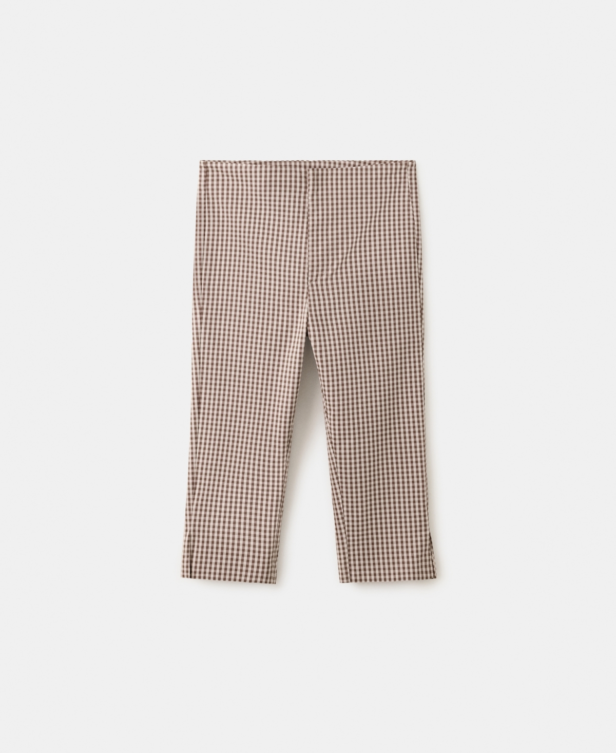 Click here for Mango Womens Gingham Capri Pants - Brown prices