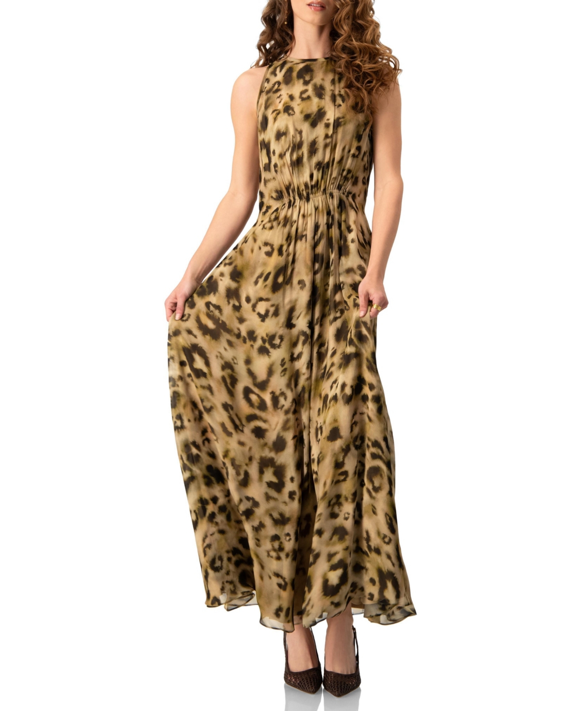 Click here for Ivonne Womens Abstract Animal Print Chiffon  Sleev... prices