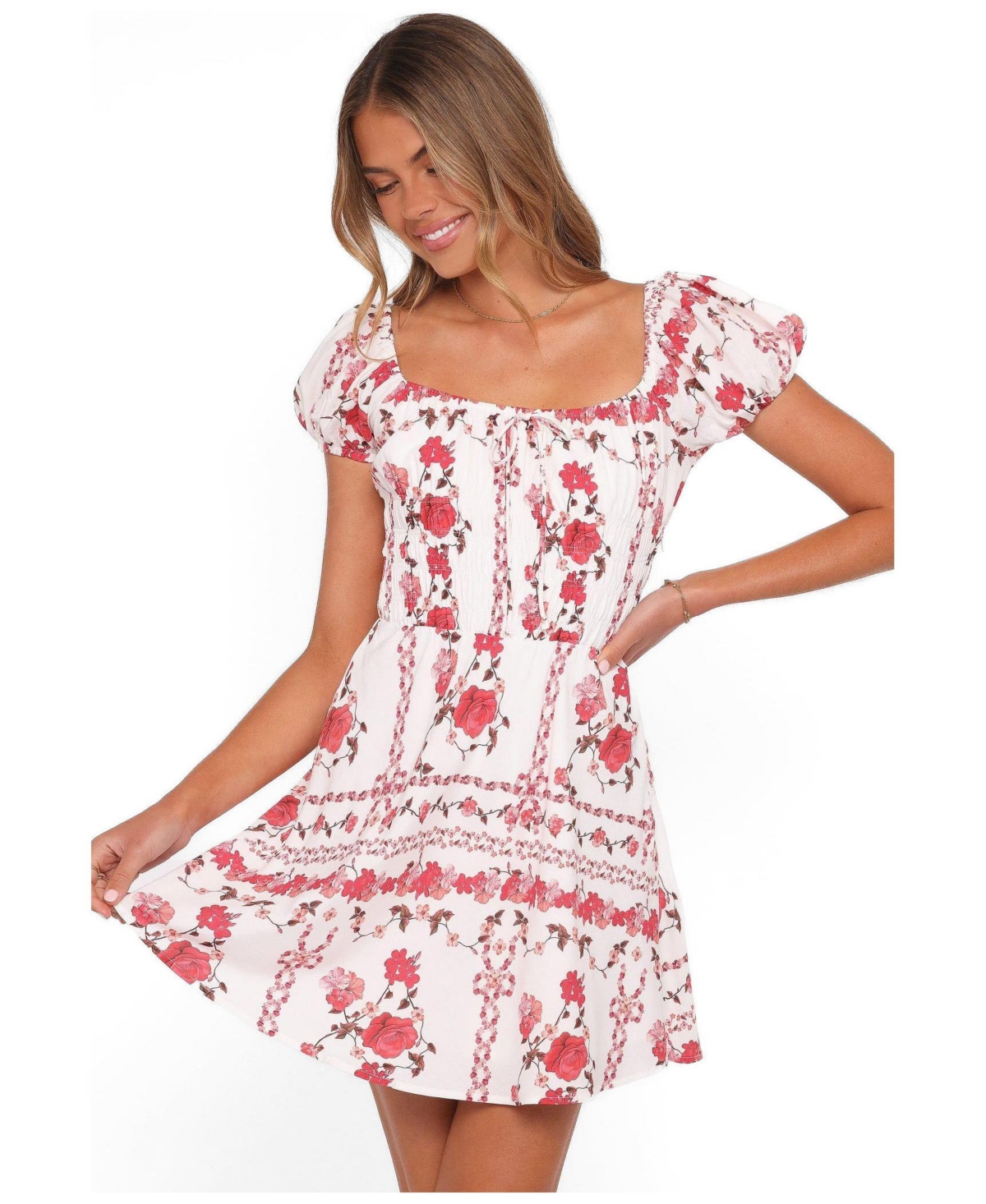 Click here for Petal and Pup Womens Jorja Mini Dress - Red rose prices