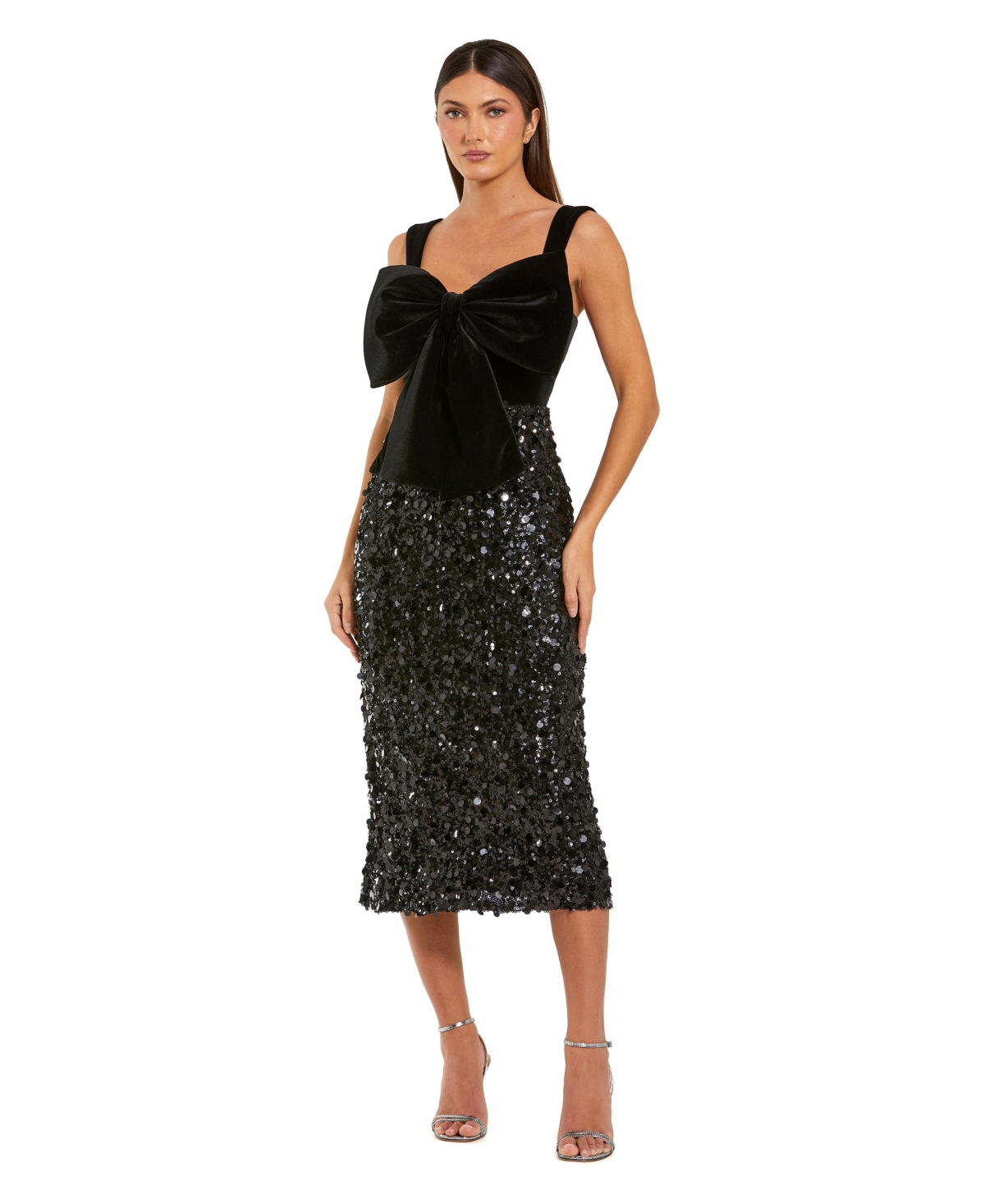Click here for Mac Duggal Womens Sleeveless Sequin Midi Dress Wit... prices