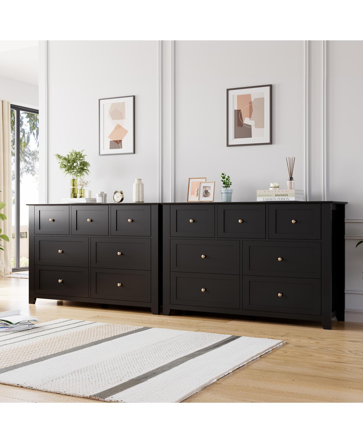 Click here for homfan 2 Set of 7 Drawers Dresser for Bedroom  54... prices