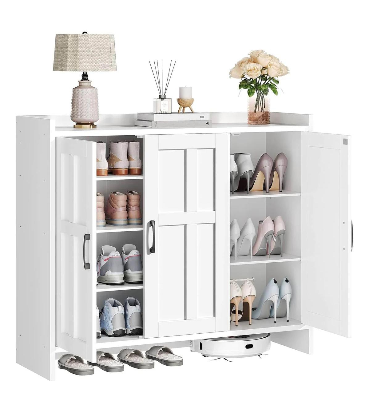Click here for Slickblue 3-Door Wooden Shoe Storage Cabinet 42.1... prices