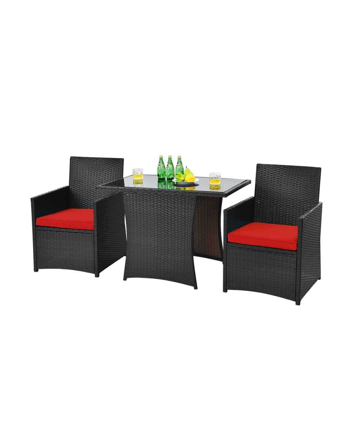 Click here for Gymax 3Piece Patio Wicker Bistro Set Pe Rattan Din... prices