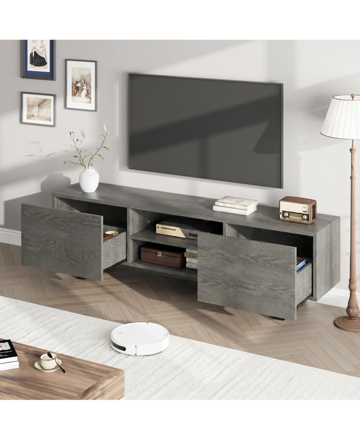 Click here for homfan Industrial Entertainment Center with 2 Draw... prices