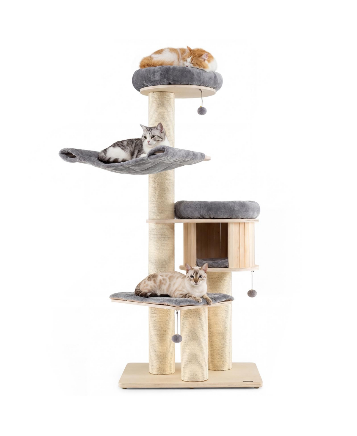 Click here for Gymax 68.5 Cat Tree Condo 4-Layer Wooden Kitten Ac... prices