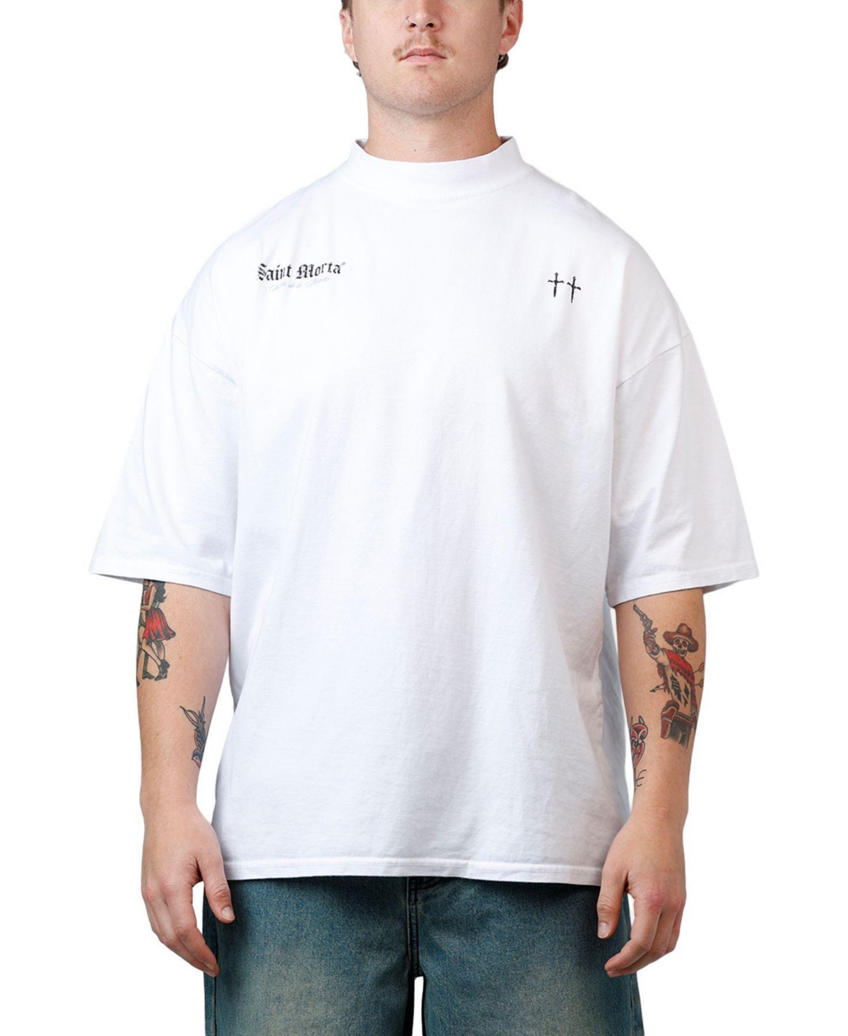 Click here for Saint Morta Mens La Muerte Script T-Shirt - White prices